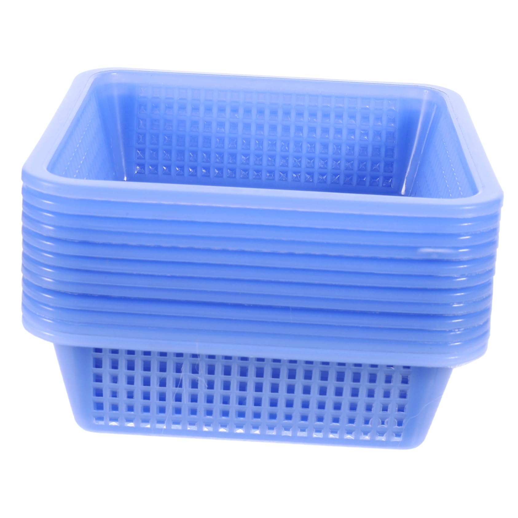 STOBAZA 12pcs Desk Storage Baskets Paper Organizer Basket Plastic Bins with Handles Plastic Basket Bin woven hamper kids plastic pallet Office Drawer Shelf child toy basket desktop