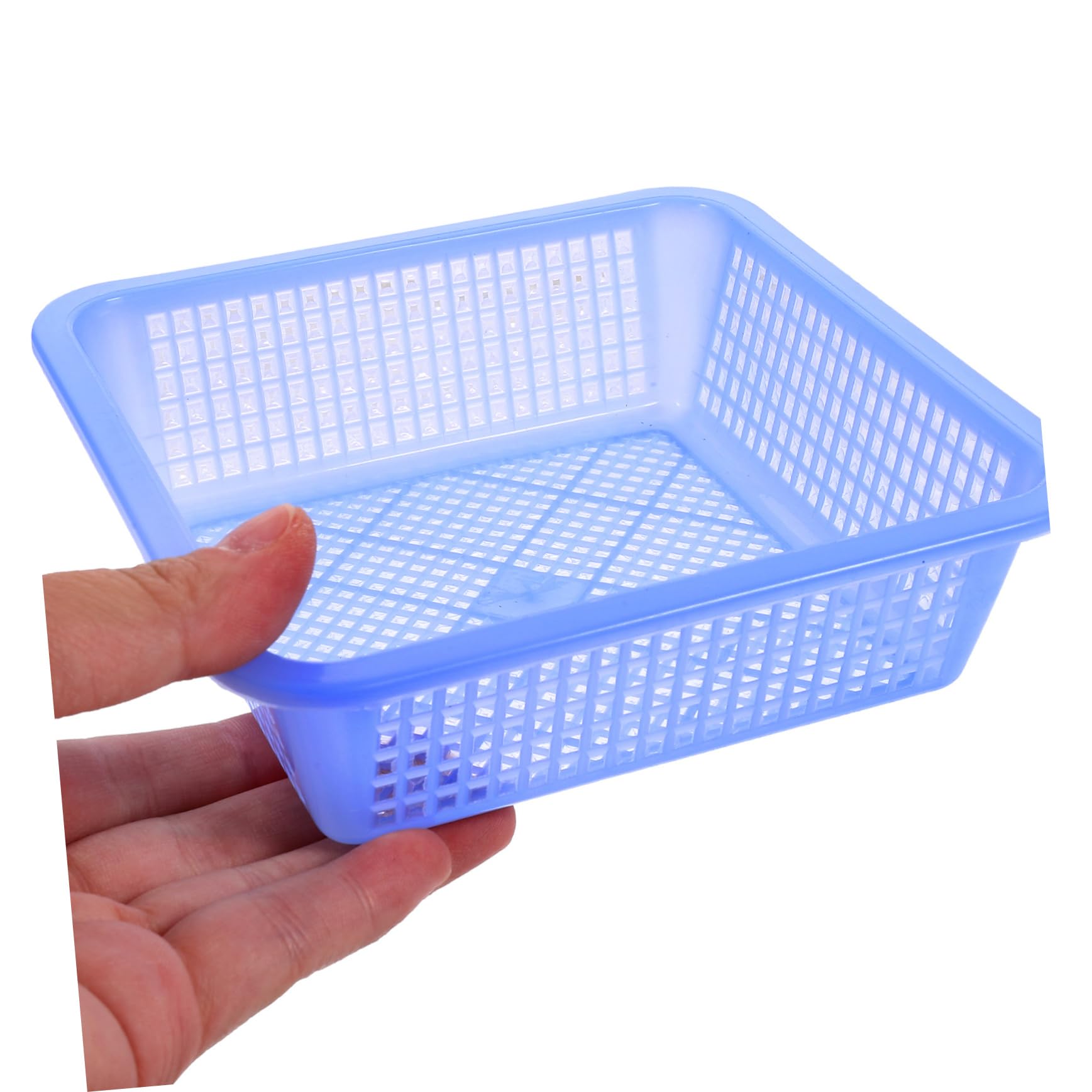 STOBAZA 12pcs Desk Storage Baskets Paper Organizer Basket Plastic Bins with Handles Plastic Basket Bin woven hamper kids plastic pallet Office Drawer Shelf child toy basket desktop