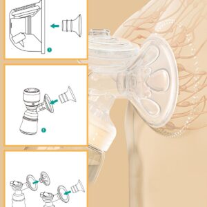 Flange Inserts 13/15/17/19/21mm*2 10PCS,24mm Breast Pump Shields/Flanges Compatible with Momcozy S9/S9pro/S10/S12/S12pro/Spectra/Medela/TSRETE,Reduce 24mm Tunnel Down to Correct Size