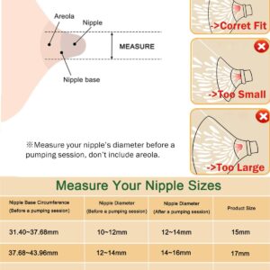 Flange Inserts 13/15/17/19/21mm*2 10PCS,24mm Breast Pump Shields/Flanges Compatible with Momcozy S9/S9pro/S10/S12/S12pro/Spectra/Medela/TSRETE,Reduce 24mm Tunnel Down to Correct Size