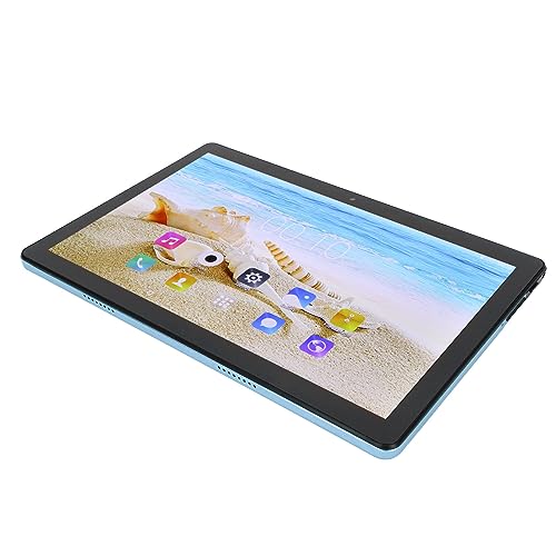 DAUZ HD Tablet, 5G WiFi Octa Core CPU 10 Inch Office Tablet IPS Screen 4GB RAM 128GB ROM for Study (Blue)