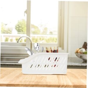 Abaodam 1Pc Box Storage Box Sundries Organizer Jewelry Storage Basket Nursery Basket Stackable Masaüstü kutusu white plastic storage bins Sundries Holder Plastic baskets hollow office