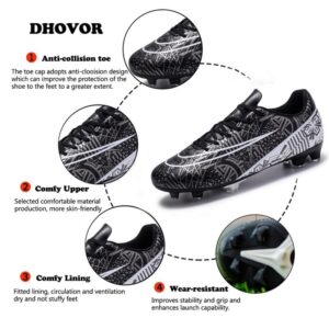 DHOVOR Mens Womens Soccer Cleats Non Slip Athletics Football Cleats Youth Football Boots Unisex Light-Weight Outdoor Soccer Shoes