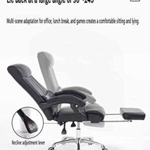 RILOOP Premium Ergonomic Desk Chair and Computer Chair with Reclining Function, Footrest, Arms and Wheels - Ideal for Home Office - Comfortable Multifunctional Office Chair/Black