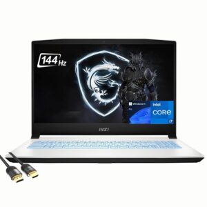 msi sword 15 gaming laptop, 15.6" fhd ips 144hz display, 12th gen intel 10-core i7-12650h, geforce rtx 4050, 64gb ddr5, 2tb pcie ssd, backlit kb, wifi 6, usb-c, rj45, hdmi, pdg hdmi cable, win 11 pro