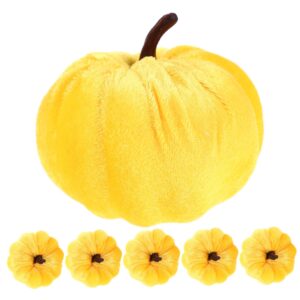 garneck 6pcs fabric pumpkin ornament pumpkin decor pumpkin table centerpieces artificial orange pumpkins fall harvest pumpkins foam small plush pumpkins miniatures household flannel fake