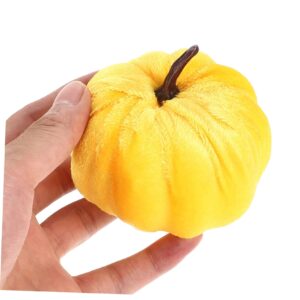 Garneck 6pcs Fabric Pumpkin Ornament Pumpkin Decor Pumpkin Table Centerpieces Artificial Orange Pumpkins Fall Harvest Pumpkins Foam Small Plush Pumpkins Miniatures Household Flannel Fake