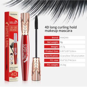 Yankina Mascara De Pestañas, Yankina Super Long Mascara, Yankina Máscara Para Pestañas Super Long, Yanquina 4d Waterproof and Sweat Super Long Luxurious Mascara, Stereo Lengthening Mascara (4Pcs)