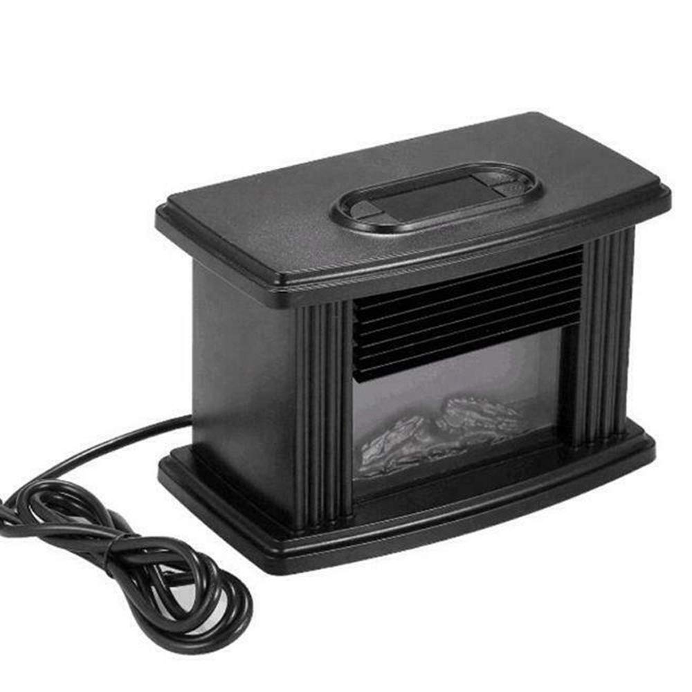 ONEPOINTPOINT Electric Fireplace Heater Indoor Mini Freestanding Fireplace Stove with 3-Gear Adjustable 3D Simulation of Carbon Fire Heating Technology Black