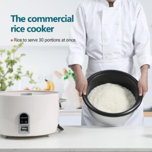 MOOSUM Commercial Rice Cooker, Large Capacity 30-Cup (UnCooked), 60-Cup (Cooked) with One Touch Operation and 12-Hour Keep Warm,Easy to Use and clean,1600W