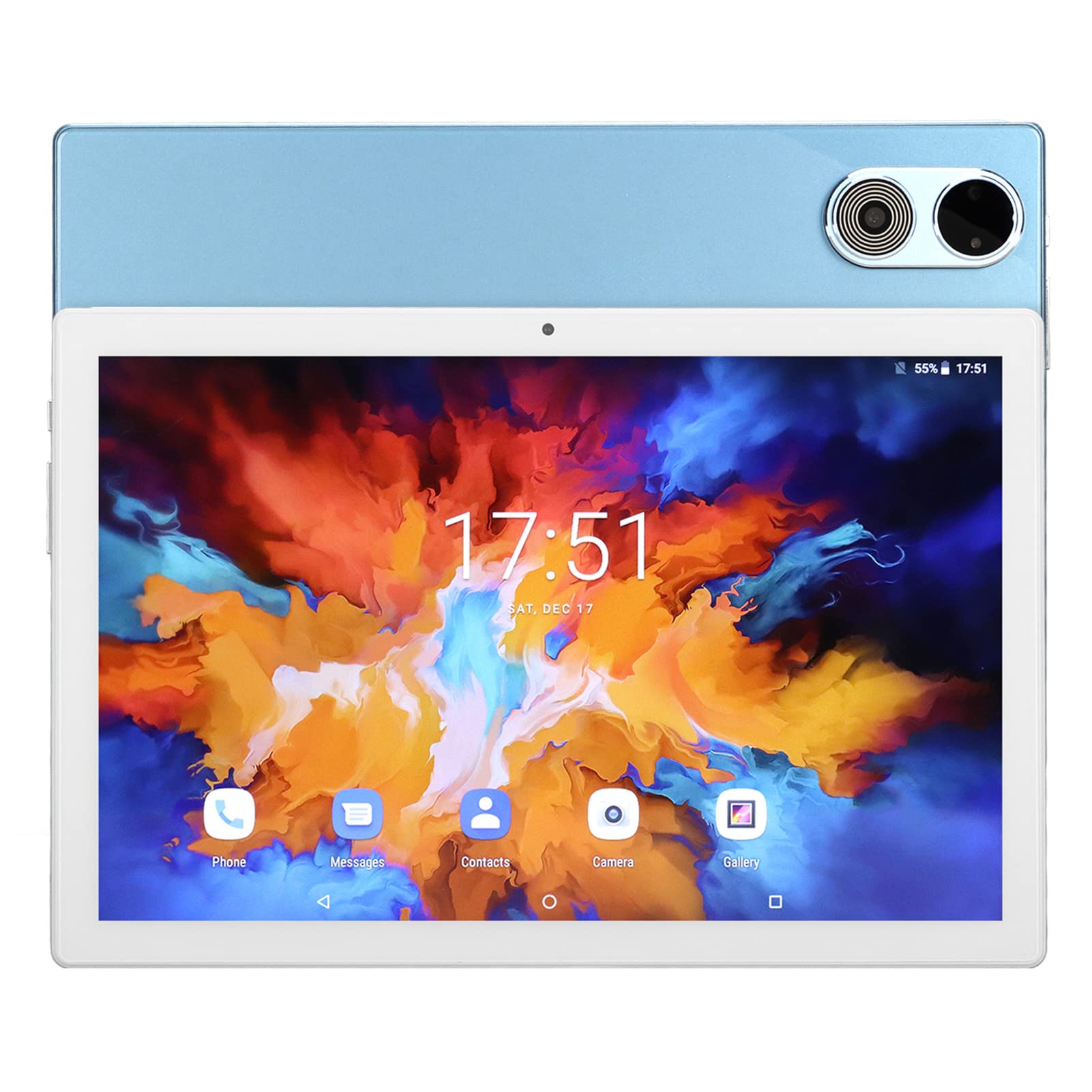 10.1 Inch Tablet, Type C Charging 4G LTE Tablet 2.4G 5G WiFi HiFi (Blue)