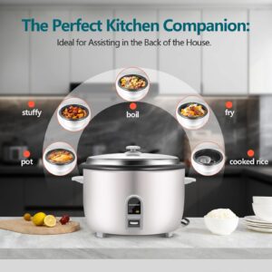 MOOSUM Commercial Rice Cooker, Large Capacity 30-Cup (UnCooked), 60-Cup (Cooked) with One Touch Operation and 12-Hour Keep Warm,Easy to Use and clean,1600W