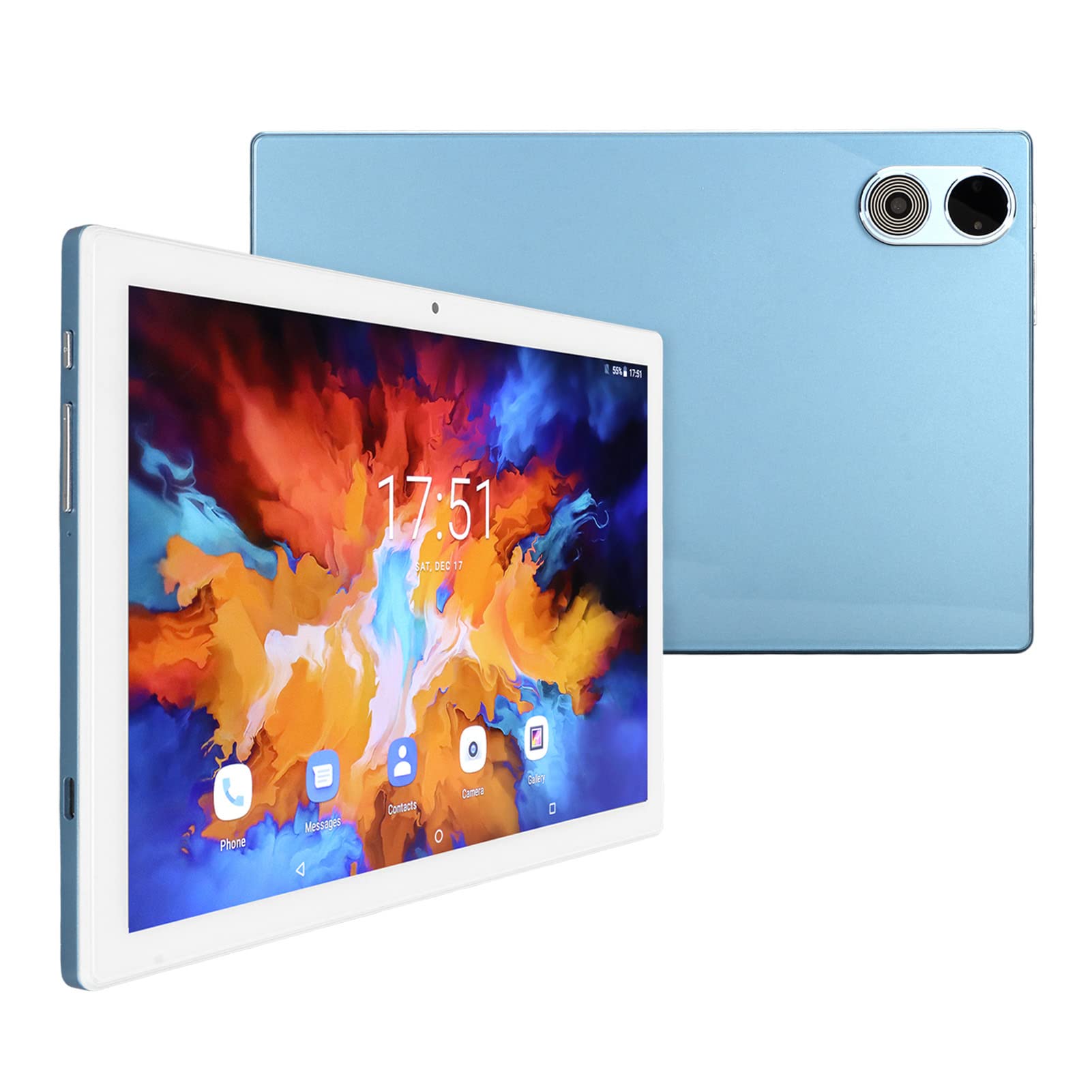 10.1 Inch Tablet, Type C Charging 4G LTE Tablet 2.4G 5G WiFi HiFi (Blue)