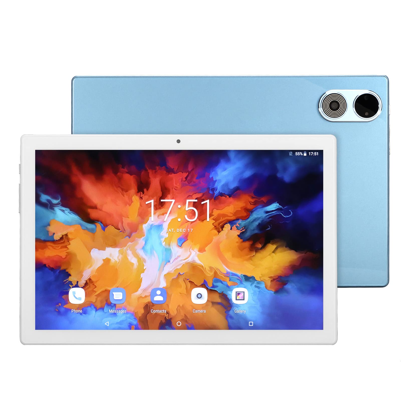 10.1 Inch Tablet, Type C Charging 4G LTE Tablet 2.4G 5G WiFi HiFi (Blue)