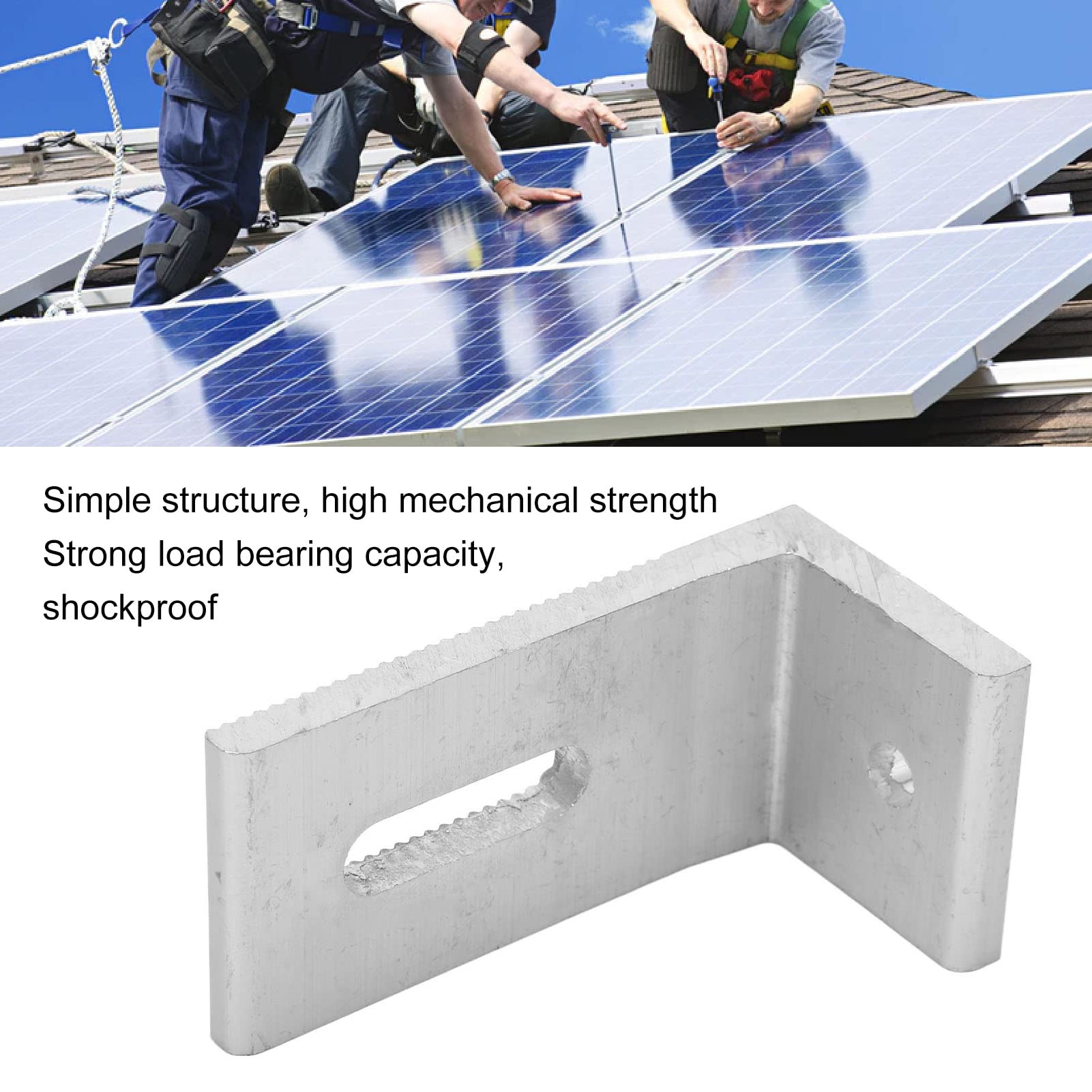 10Pcs Solar Mount L Foot Aluminum Alloy Panel Bracket, Windproof Waterproof Shockproof Glossy Finish, for Roof PV System