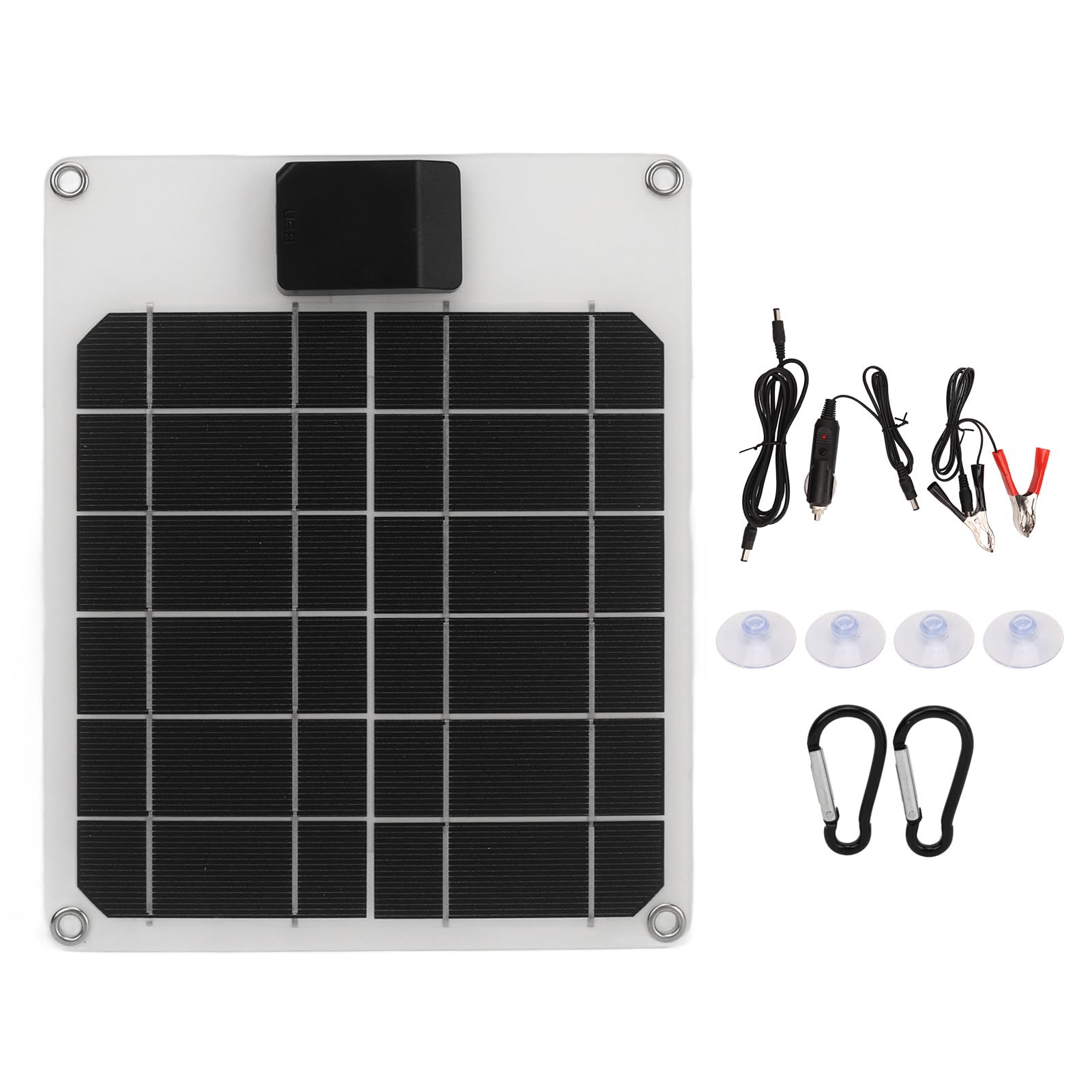 Solar Panel, Monocrystalline Solar Power Generator Panel High Efficiency Weather Resistant for RV (White)