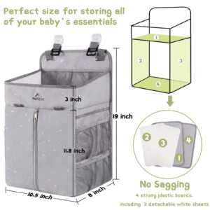 MATEIN Hanging Diaper Caddy, Portable Diaper Organizer Stacker, Nursery Storage for Changing Table, Jewelry Travel Organizer, Waterproof PU Leather Tangle Free Women Jewelry Case Holder