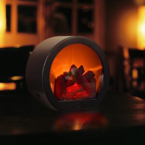 upqrsg fireplace lantern, soft light energy saving portable electric fireplace light, usb rechargeable simulation led flame light, for home decor christmas ornament