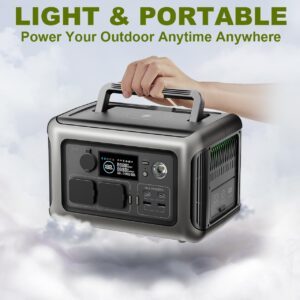 [Upgraded Version] ALLPOWERS R600 Super-Quiet Portable Power Station, 299Wh 600W LiFePO4 Battery Backup with UPS Function, 400W Max Input, MPPT Solar Generator for Outdoor Camping, RVs, Home Use