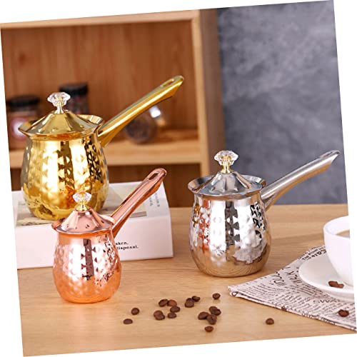 Abaodam 3pcs Stainless Steel Cup Soup Pot Frother Cup Stovetop Milk Steamer Metal Beverage Pot Small Stainless Steel Pot Stovetop Coffee Pot Non-Stick Milk Pot Multifunction Breast Milk