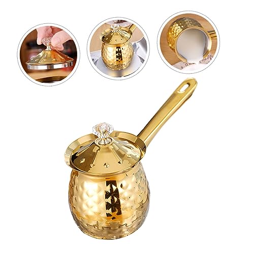 Abaodam 3pcs Stainless Steel Cup Soup Pot Frother Cup Stovetop Milk Steamer Metal Beverage Pot Small Stainless Steel Pot Stovetop Coffee Pot Non-Stick Milk Pot Multifunction Breast Milk