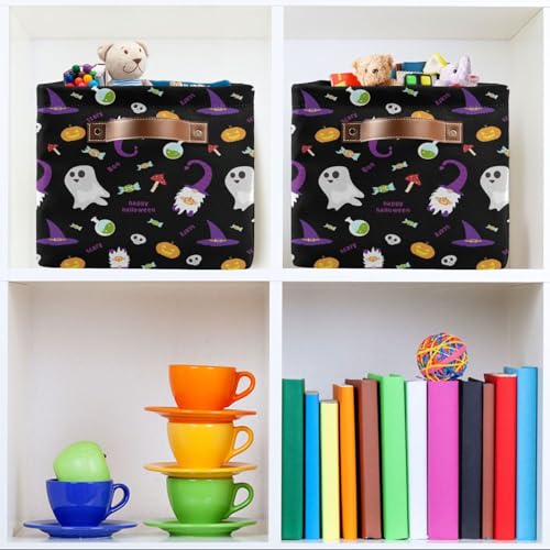 Halloween Black Gnome Storage Basket Bins Decorative Toy Organizer Bins Laundry Hamper Baskets with Handles for Home Boys Girls Office Closet Shelf Nursery Baskets,1 pcs