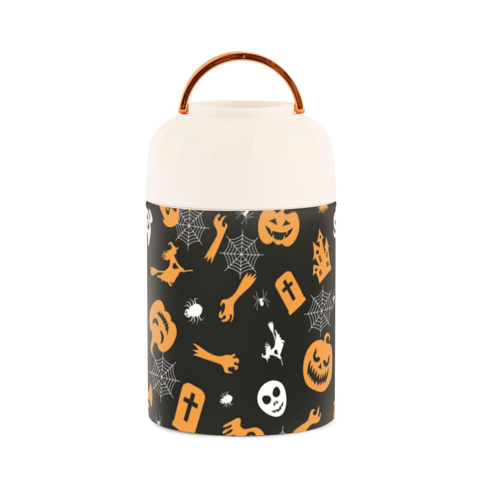 Halloween Symbol Kids Womens Insulated Food Jar Container with Spoon 17oz/500ml Insulated Lunch Box Stainless Steel Vacuum Portable Insulated Containers for Hot/Cold Food