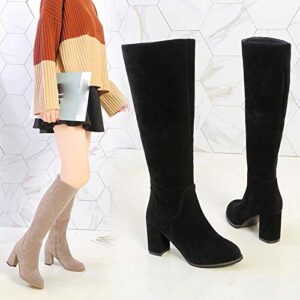 women's knee-high boots, fashion solid over the knee warm zipper long boots casual shoes women's over-the-knee boots women's cowgirl boots