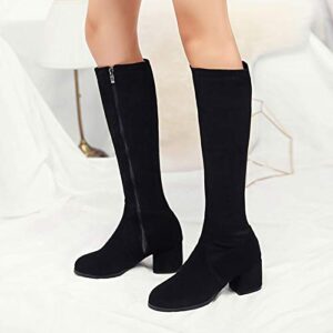 women's knee-high boots, fashion solid over the knee warm zipper long boots casual shoes women's over-the-knee boots women's cowgirl boots