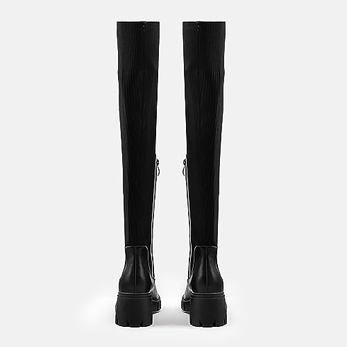 women's wide calf knee high boots, thick with round head boots after the strap classic models ankle boots short boots womens western boots western boots