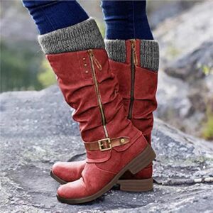 women's over-the-knee boots, boots fashion heels warm long low high shoes zipper casual boots tall western boots for women tan cowboy boots