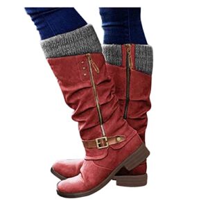 women's over-the-knee boots, boots fashion heels warm long low high shoes zipper casual boots tall western boots for women tan cowboy boots