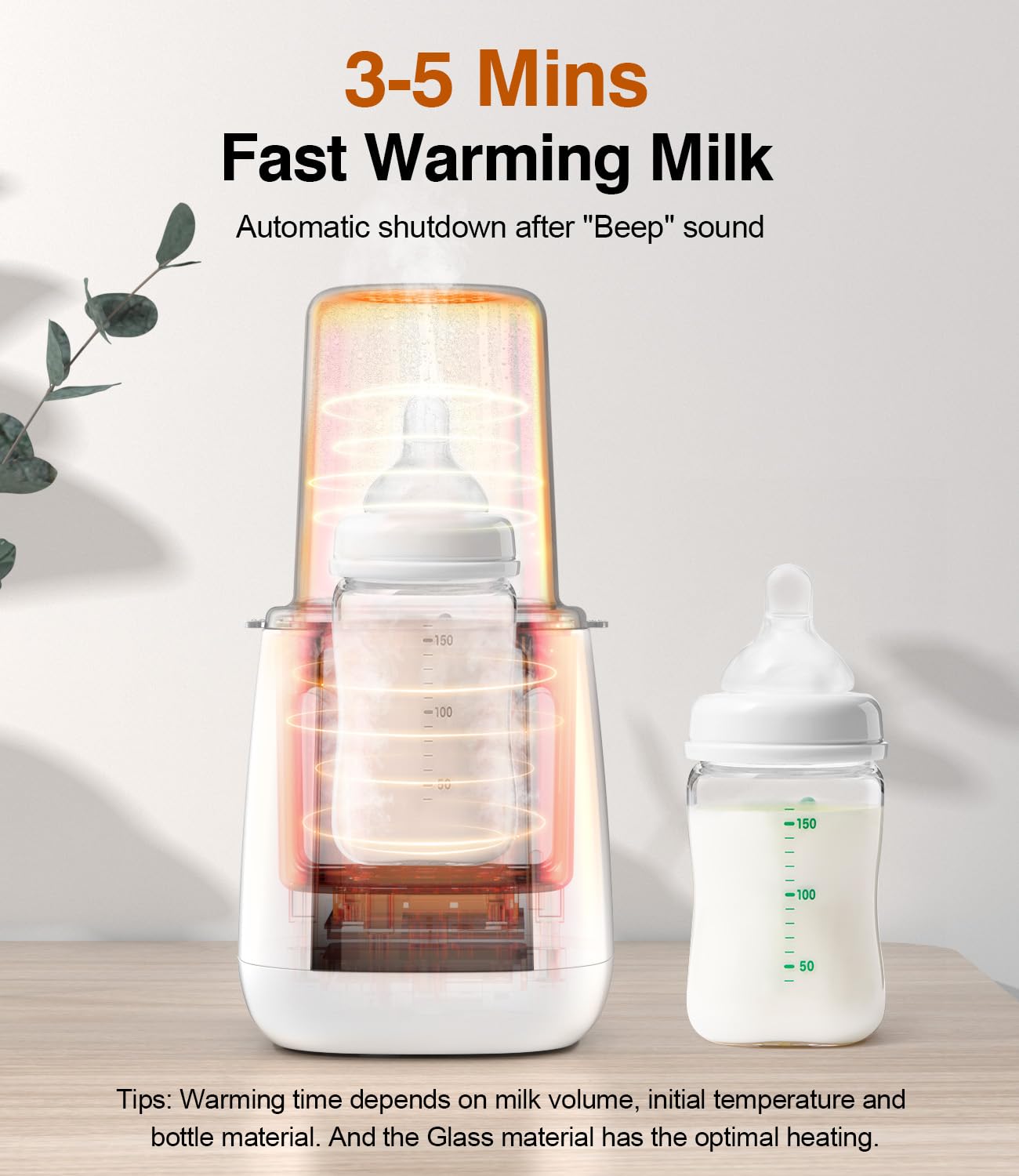 Bottle Warmer, Zooawa Fast Baby Bottle Warmer for Most Bottles, 10-in-1 Baby Milk Warmer with IMD LED Display & Smart Temperature Control, Bottle Warmers for Breastmilk and Formula, White