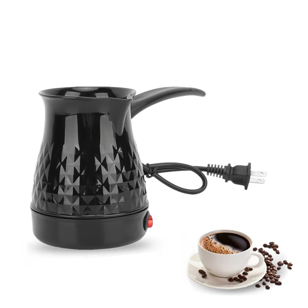 Dioche Stainless Steel Coffee Maker Anti Scald Even Heating Electric Coffee Pot with Removable Handle US Plug 110V 600ml