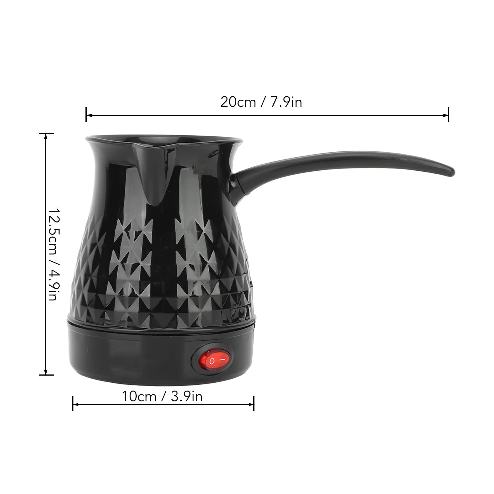 Dioche Stainless Steel Coffee Maker Anti Scald Even Heating Electric Coffee Pot with Removable Handle US Plug 110V 600ml