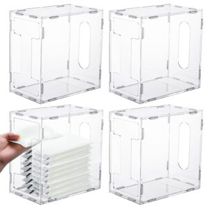 domensi 4 pcs breast milk storage tower breast milk freezer storage organizer for milk freezer bags clear breastmilk storage container reusable breastfeeding accessories fridge, 8.3 x 8.3 x 5 inch