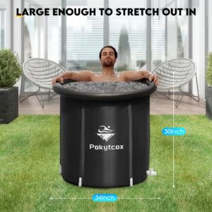 Ice Bath Tub Cold Plunge - Portable Freestanding Bathtub Icepod with Cover Large Folding Recovery Bucket Icebath Barrel Arctic Pod: Ice Bath Tubs for Athletes Adults