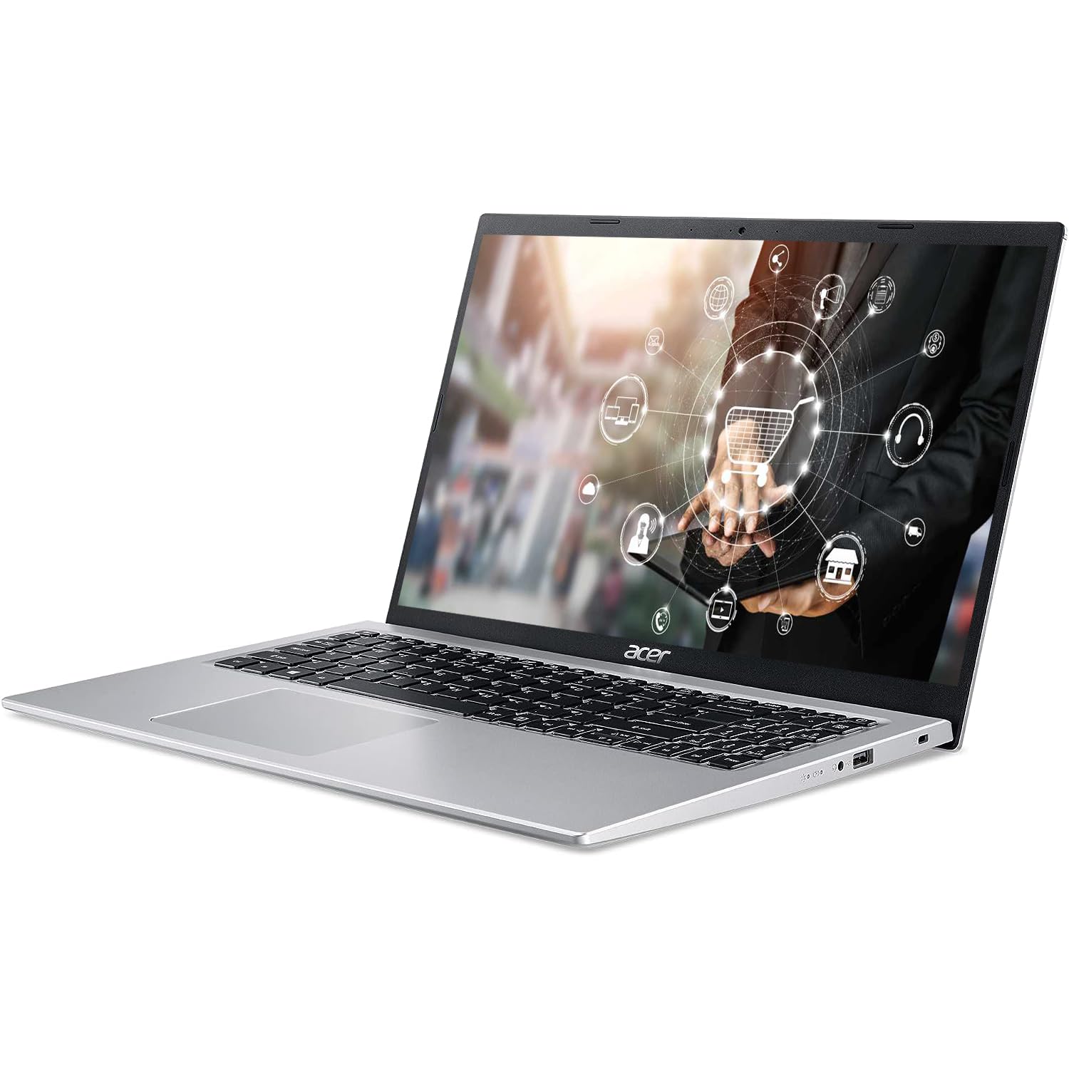 acer Aspire 5 Business Slim Laptop, 15.6" FHD Display, Intel Core i5-1135G7, NVIDIA GeForce MX450, 32GB RAM, 1TB SSD, Webcam, Backlit Keyboard, HDMI, RJ-45, Wi-Fi 6, Windows 11 Pro, Silver, N20C7