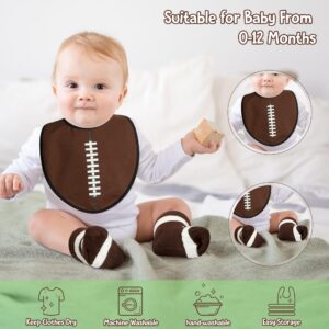 2ooya 6Pcs Football Cotton Waterproof Baby Bib Unisex Baby Sport Bibs with Stocking Hook Loop Closure Newborn Babies Infant Food Bib Keepsake Baby Shower Party for Drooling Feeding Eating Teething