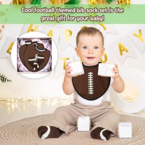 2ooya 6Pcs Football Cotton Waterproof Baby Bib Unisex Baby Sport Bibs with Stocking Hook Loop Closure Newborn Babies Infant Food Bib Keepsake Baby Shower Party for Drooling Feeding Eating Teething