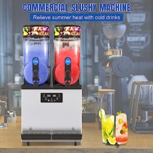 XPW Commercial Slushy Machine 950W 30L Tanks Commercial 110V Slushie Maker Machine 304 Stainless Steel Margarita Machines Quick Frozen Slush Machine for Bars Restaurants