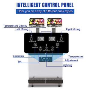 XPW Commercial Slushy Machine 950W 30L Tanks Commercial 110V Slushie Maker Machine 304 Stainless Steel Margarita Machines Quick Frozen Slush Machine for Bars Restaurants