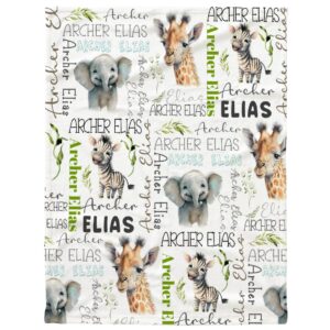 personalized baby blanket,custom animal blanket with name, super soft throw blanket for newborns shower birthday, gifts for boys and girls 40"x30" xsmall for toddler