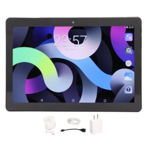 vikye 10.1 inch tablet withearphones,12 5g wifi 4gb ram 64gb rom 1920x1200 full hd incell touchscreen, dual 8mp 13mp cameras, usb type c port (us plug)