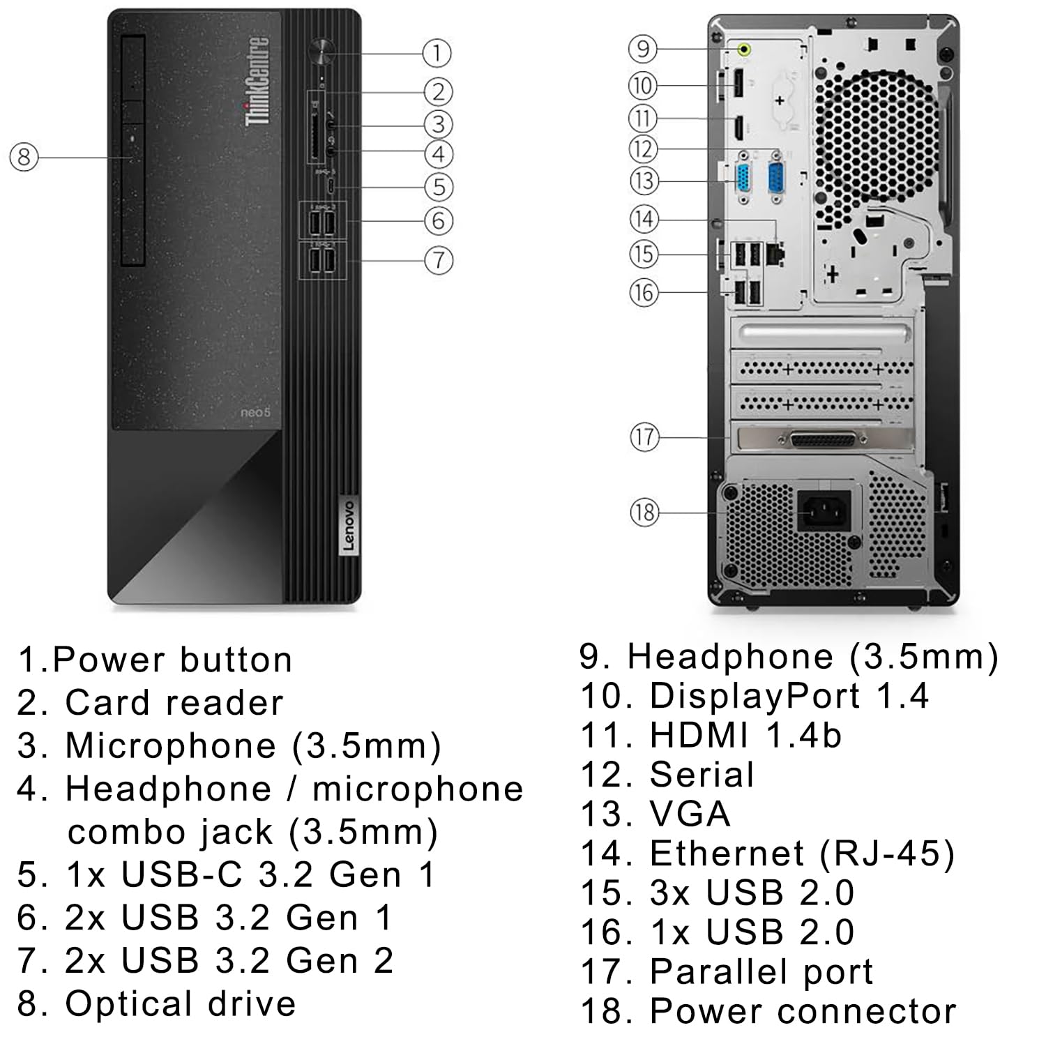 Lenovo ThinkCentre 50T Tower Desktop Computer, 12th Gen Intel i5-12400 (Beat i7-11700), 16GB DDR4 RAM, 512GB PCIe SSD, DVDRW, WiFi Adapter, Ethernet, 8X USB, DisplayPort, Windows 11 Pro, BROAG Cable