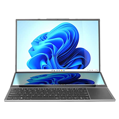 Dpofirs Portable Laptop, Touch Screen Laptop with 16in 14in Double Screens for Win11 for Intel Core I7 8GB DDR4 RAM 1TB PCIe NVMe M.2 SSD Laptop (US Plug)