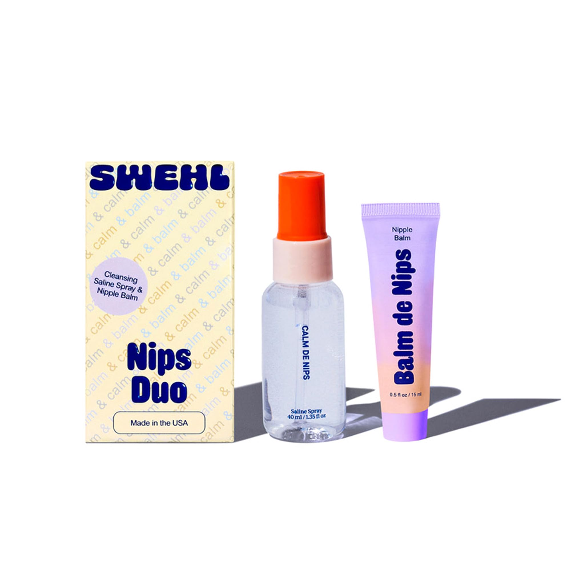 Nipple Cream For Breastfeeding - Nips Duo by Swehl | Includes Protective Spray (1.35 oz) & Soothing Balm (0.5 oz) | Safe for Nursing | Baby Shower Gifts for New Moms | Baby Registry Must-Have