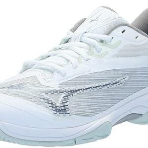 Mizuno Wave Exceed Light 2 AC Women Sneaker, White-Metallic Grey, 6.5