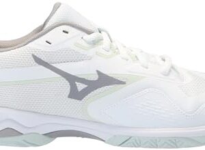 Mizuno Wave Exceed Light 2 AC Women Sneaker, White-Metallic Grey, 6.5