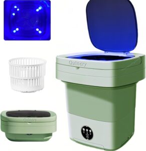 11l/370oz powerful portable washing machine, foldable mini washer for baby clothes,underwear, small items,3 modes - apartment,dorm,camping,travel (green)…